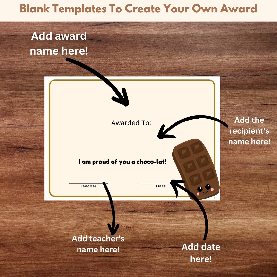 Printable Chocolate-themed Achievement Award Certificates for End of ...