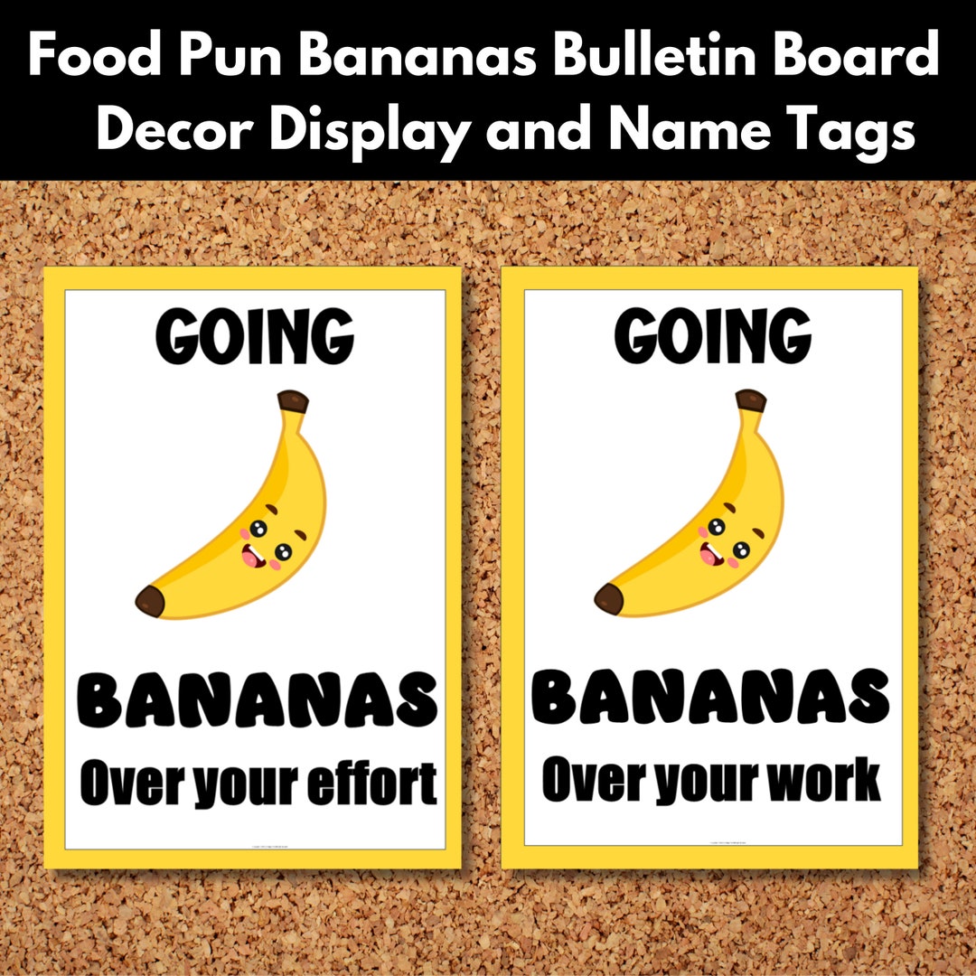 Banana-themed Classroom Decor Bundle: Editable Name Tags & Fun Display ...