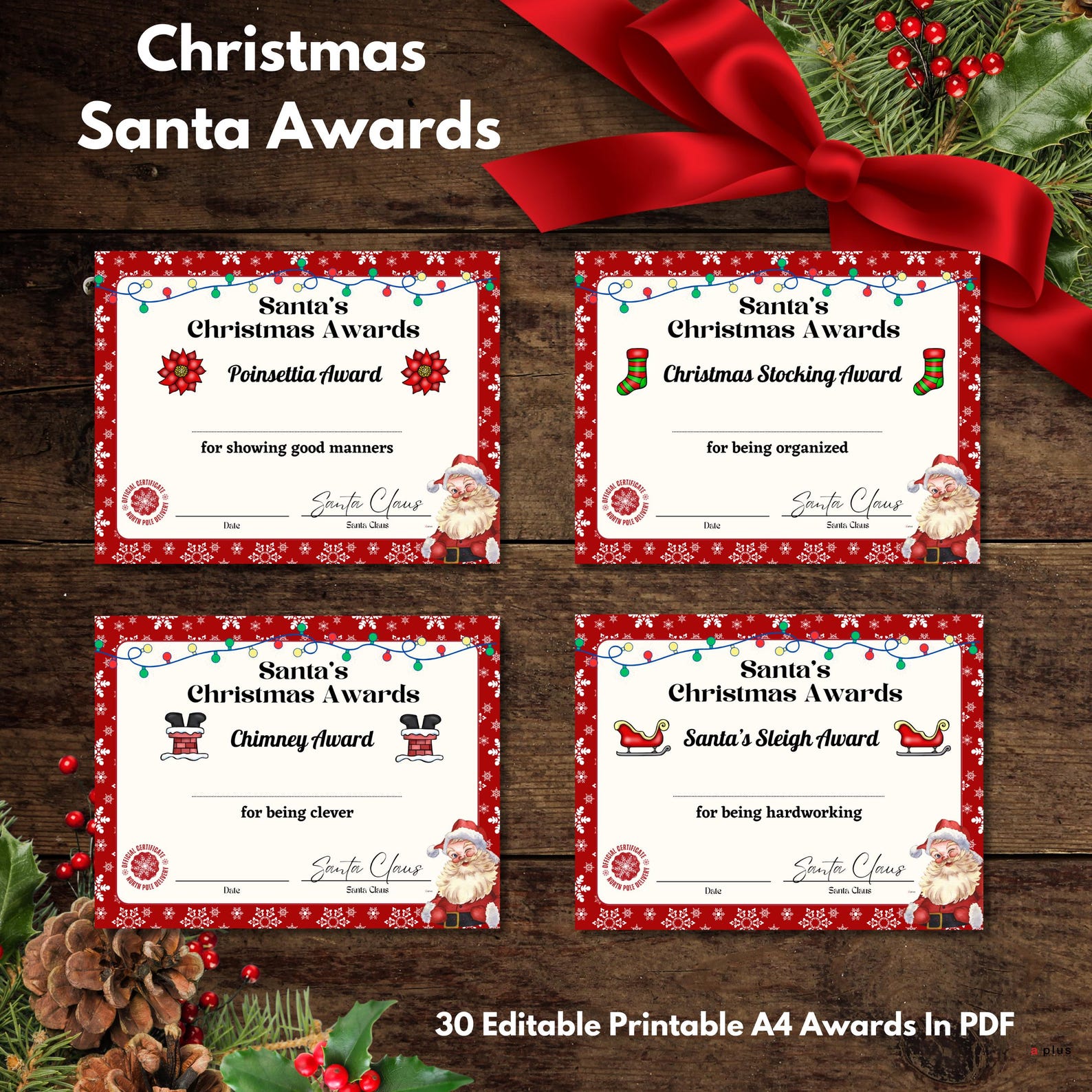 Santa Student Awards - Editable and Fun Holiday Certificates for ...