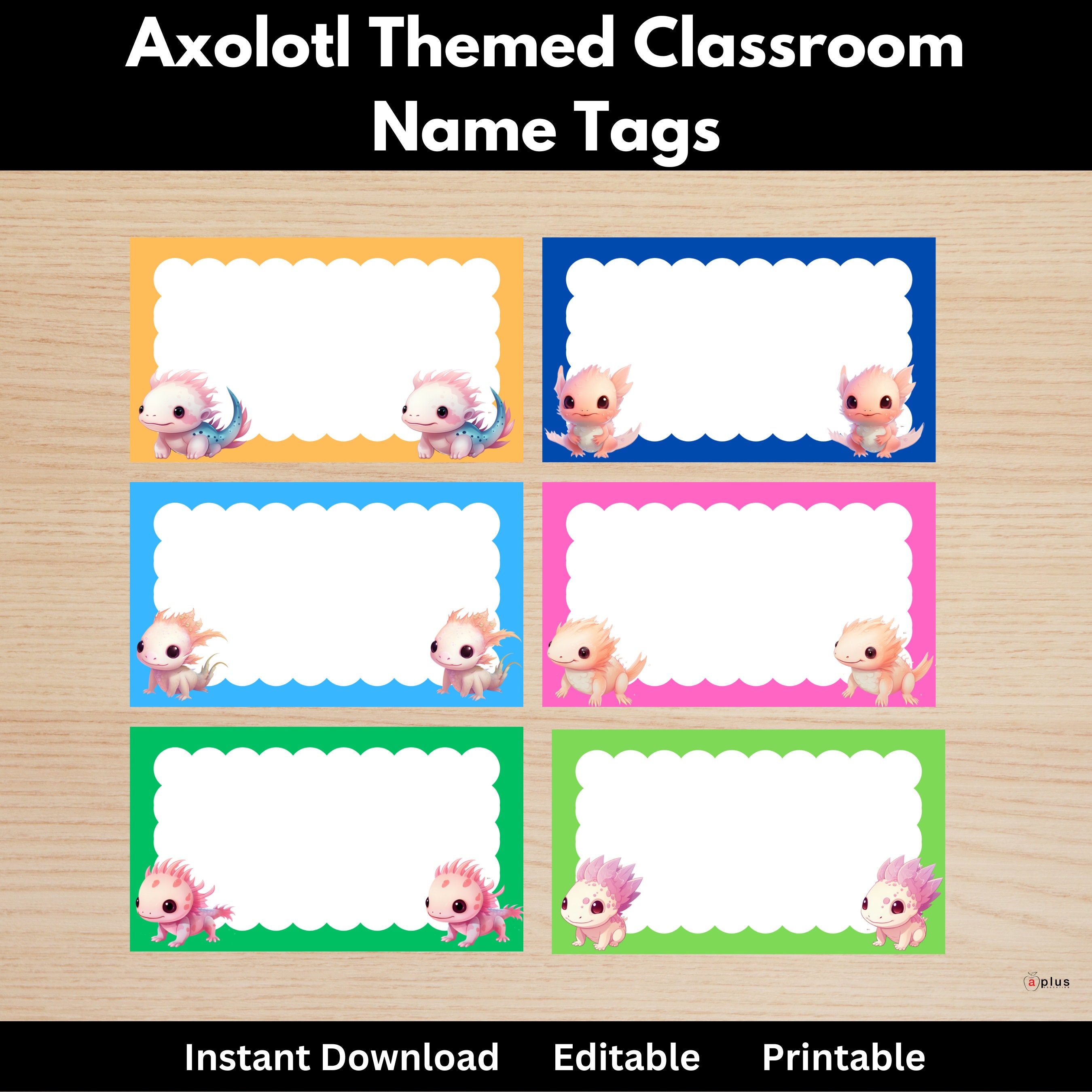 Adorable Axolotl Student Name Tags - Fun & Colorful Classroom Décor - Etsy