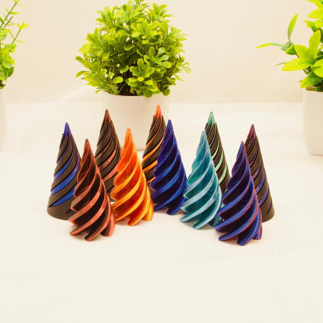 Spiral Fidget Cone – 3D Printed Stress Relief Toy | Unique Desk Toy for ...
