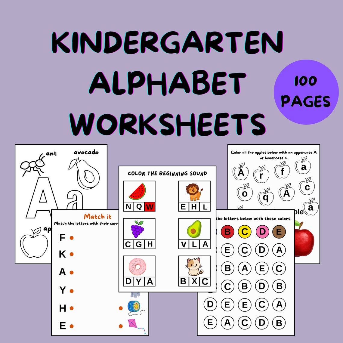 Alphabet Coloring Pages, Alphabet Activites Bundle, Kindergarten ...