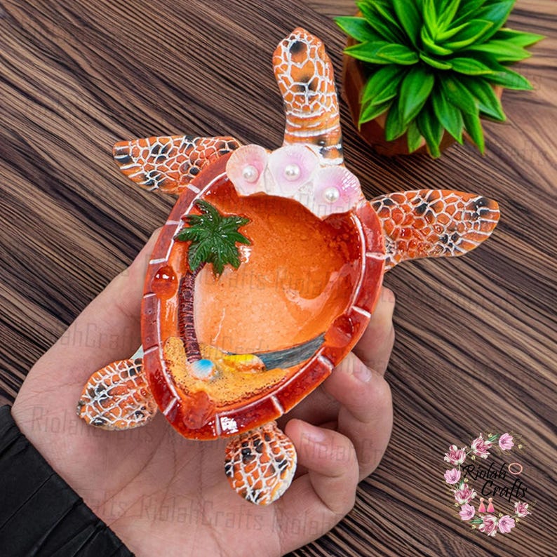 Resin Turtle Mini Ashtray, Creative and Trendy Home Living Room ...