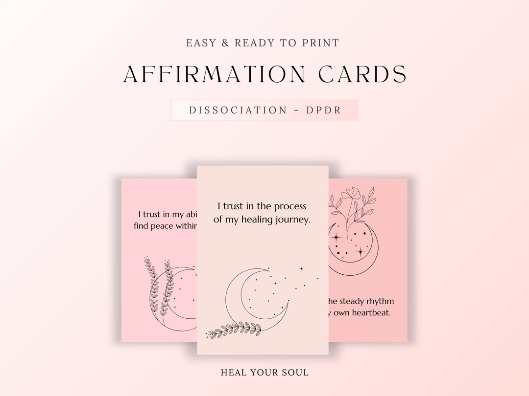 DPDR Affirmation Cards. Mental Health. Derealization. Depersonalization ...