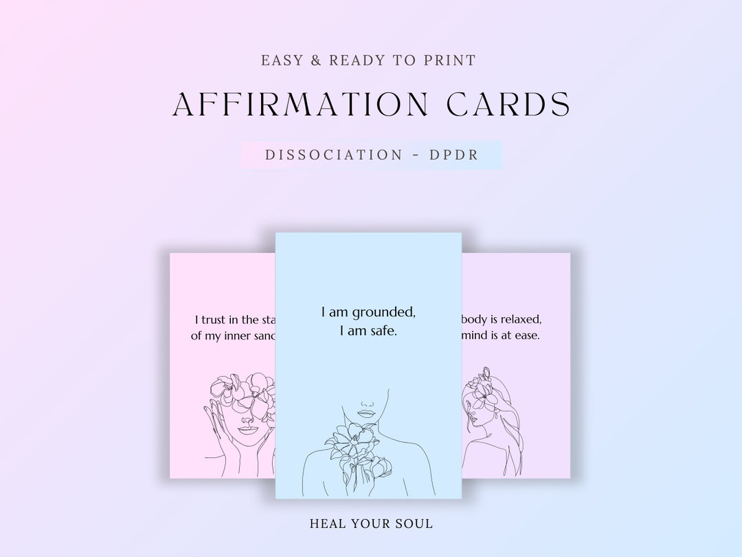 DPDR Affirmation Cards. Mental Health. Derealization. Depersonalization ...