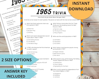 1984 Trivia Game 40th Birthday Born in 1984 Printable Games Adult ...