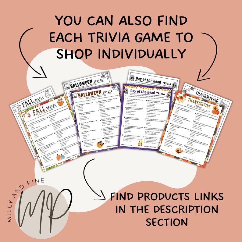 Halloween Trivia Game Printable for Adults Kids Family Halloween Party ...