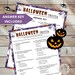 Halloween Trivia Game Printable for Adults Kids Family Halloween Party ...