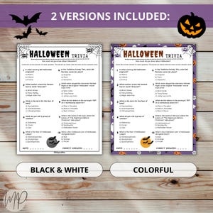 Halloween Trivia Game Printable for Adults Kids Family Halloween Party ...