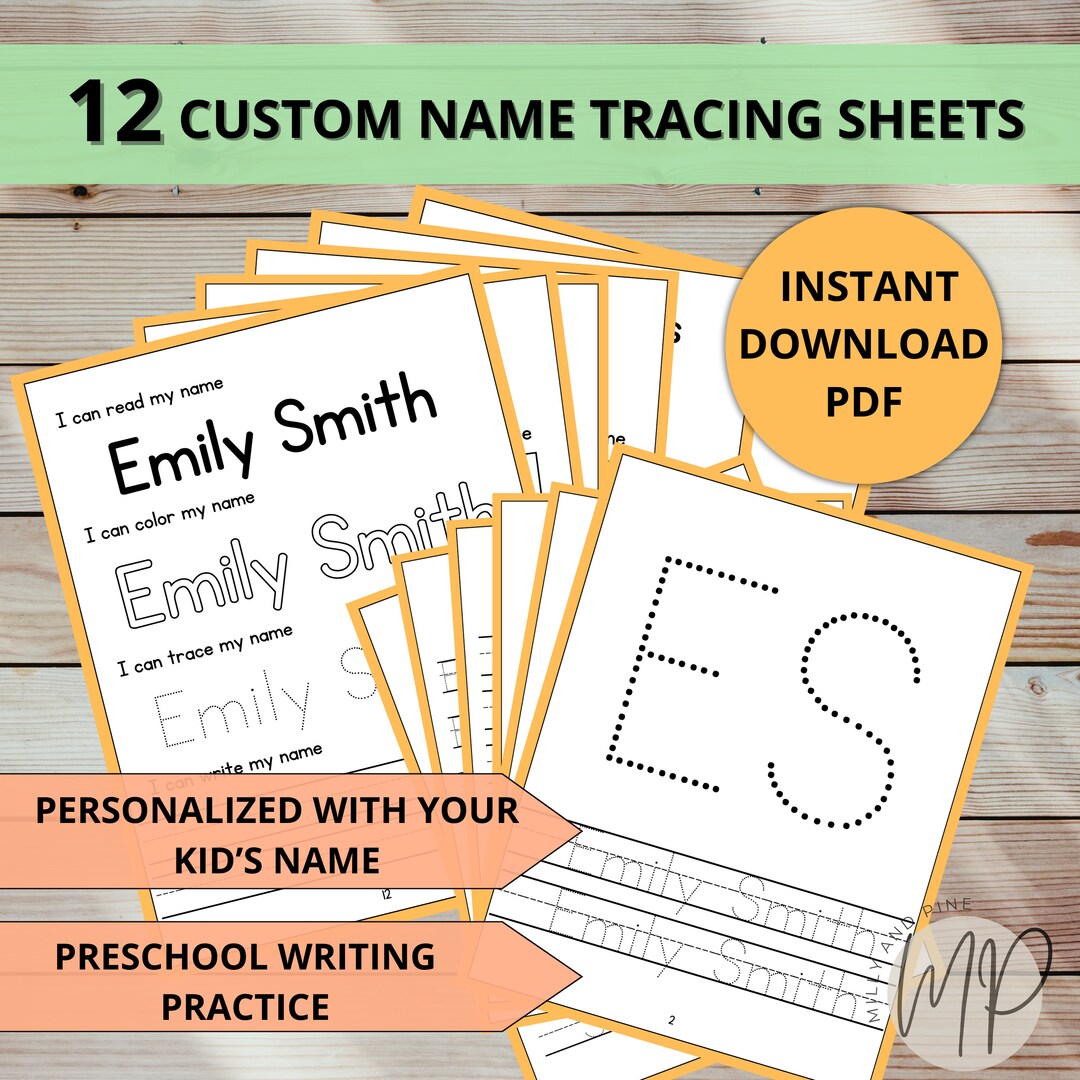 Custom Name Tracing Sheet Preschool Handwriting Practice Kids Name ...