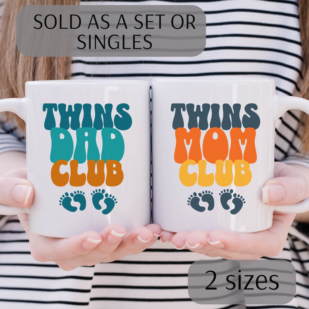 Twin Parents Mug Set for New Twins Mom Dad Coffee Mugs for Mothers Day ...