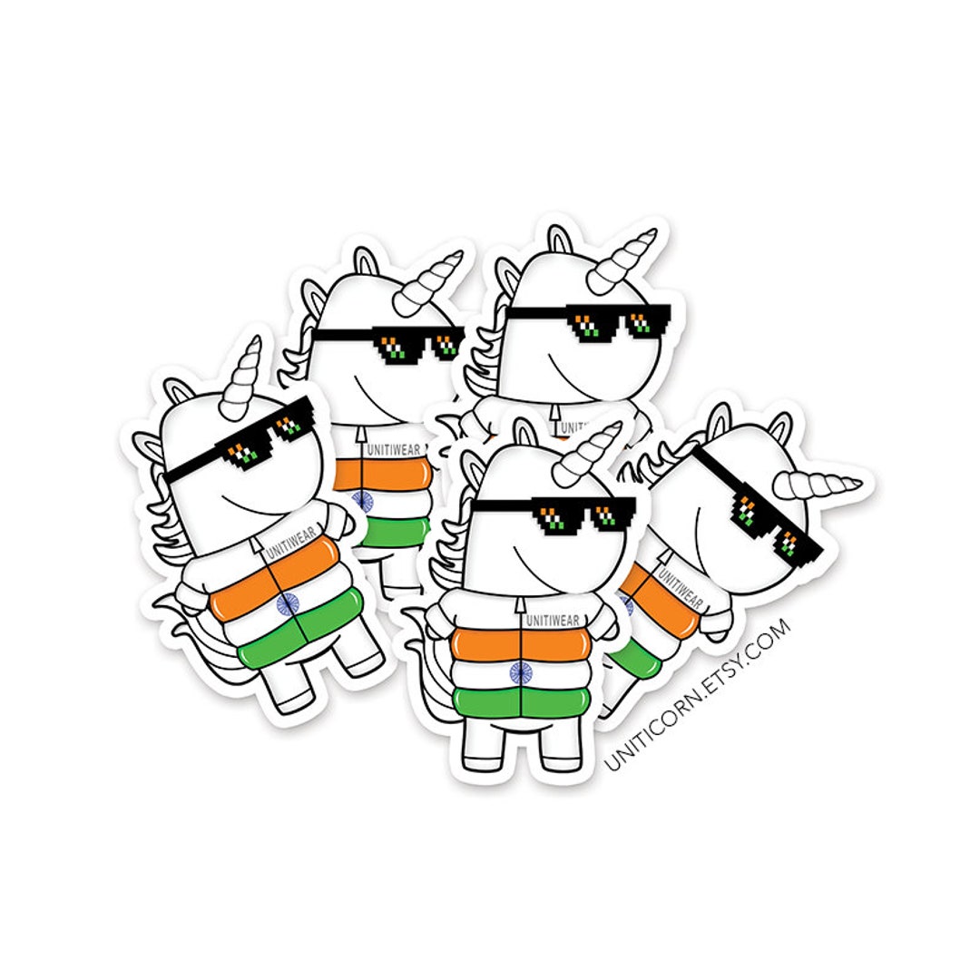 Vinyl World Flag Stickers India Flag Vinyl Sticker Unicorn Earth ...