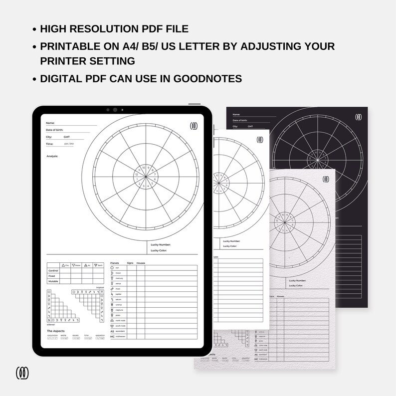 Printable / Digital Blank Birth Chart Sheet / Astrology Sheet - Etsy