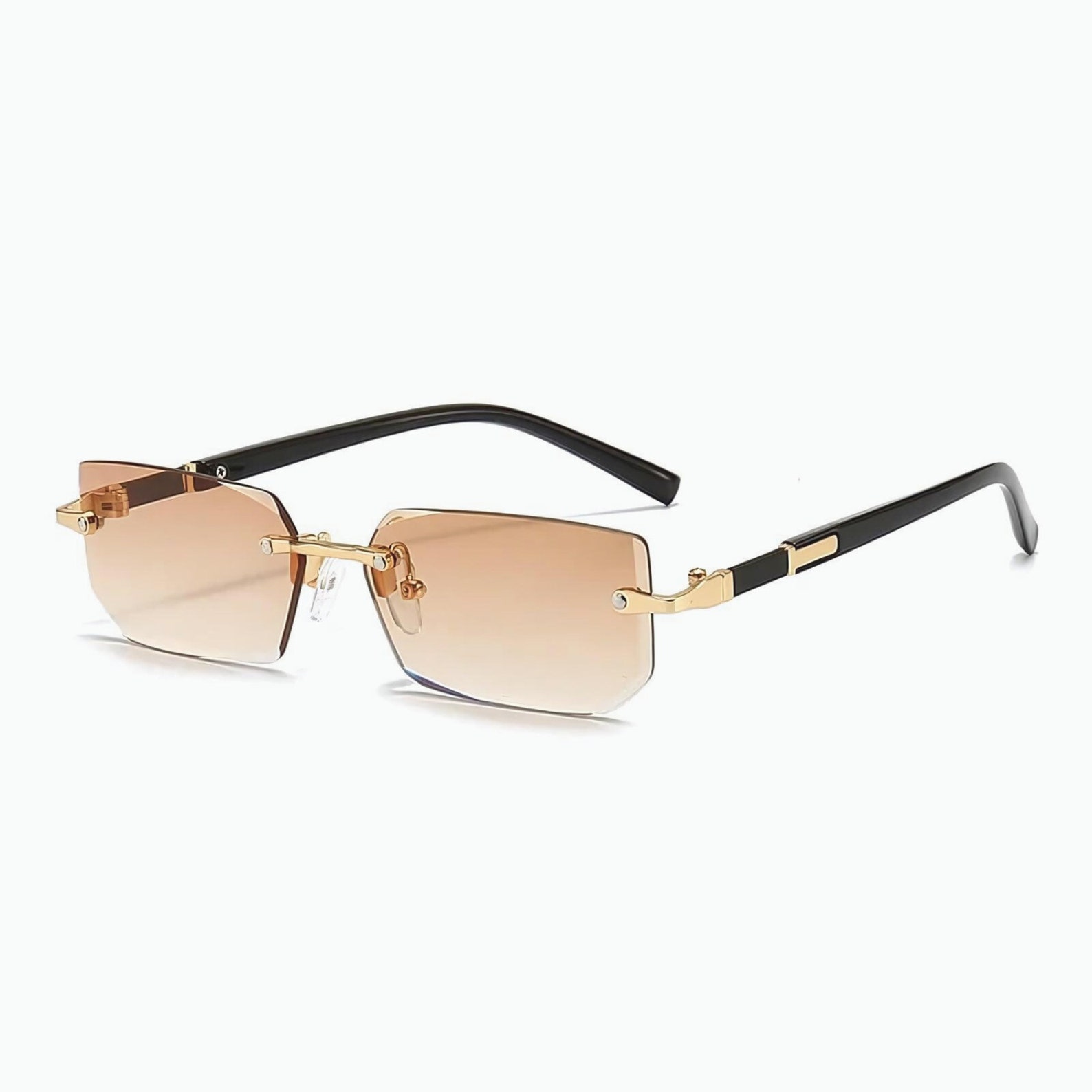 Rectangle Rimless Sunglasses for Women, Elegant Fashion Shades, Perfect ...