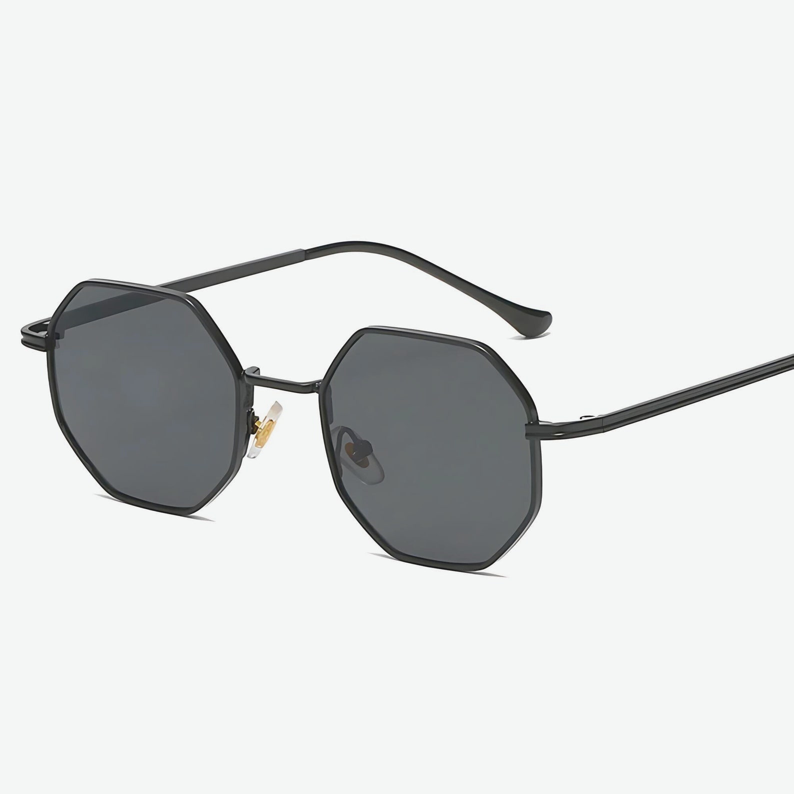 Retro Octagon Sunglasses Trendy Polygon Frames, Womens Metal Eyewear ...