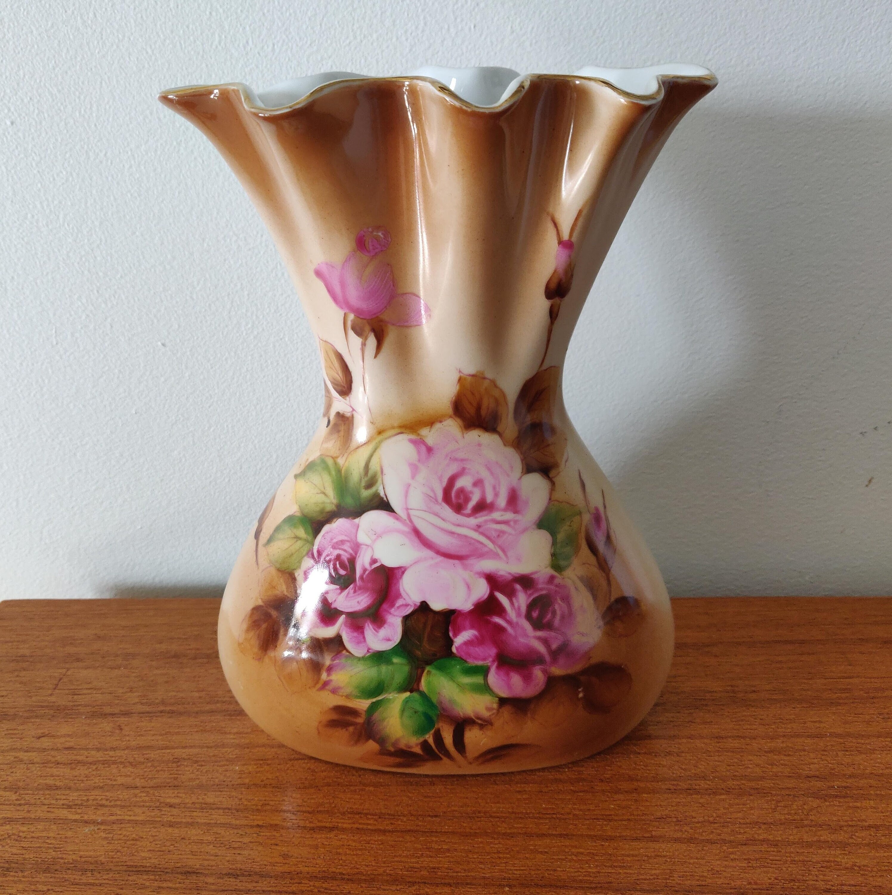 Home Décor Mid century vintage pottery pink rose vase Vases etna.com.pe