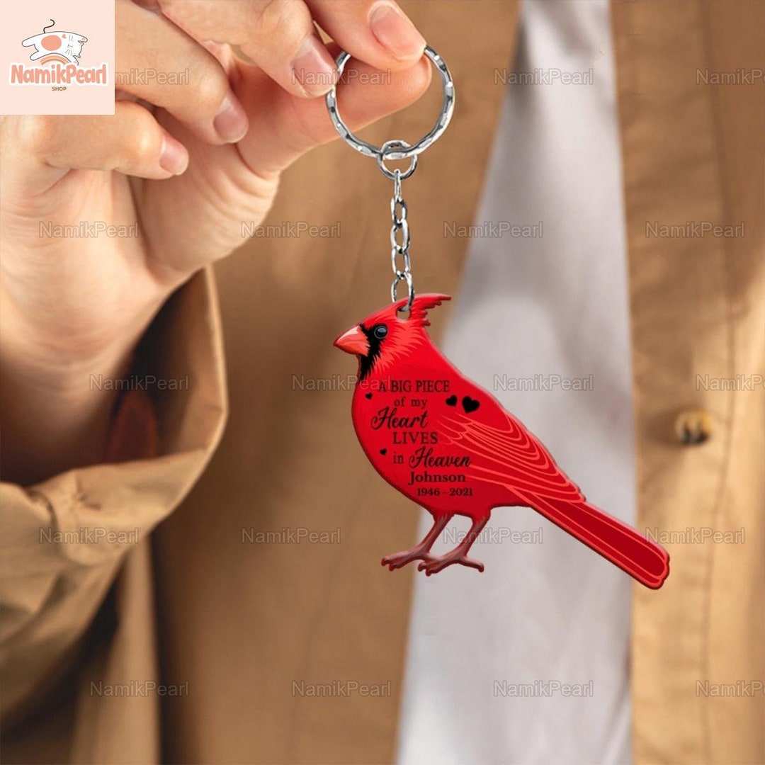 Cardinal in Heaven Keychain, Personalized Name Keyring, A Big Piece of ...