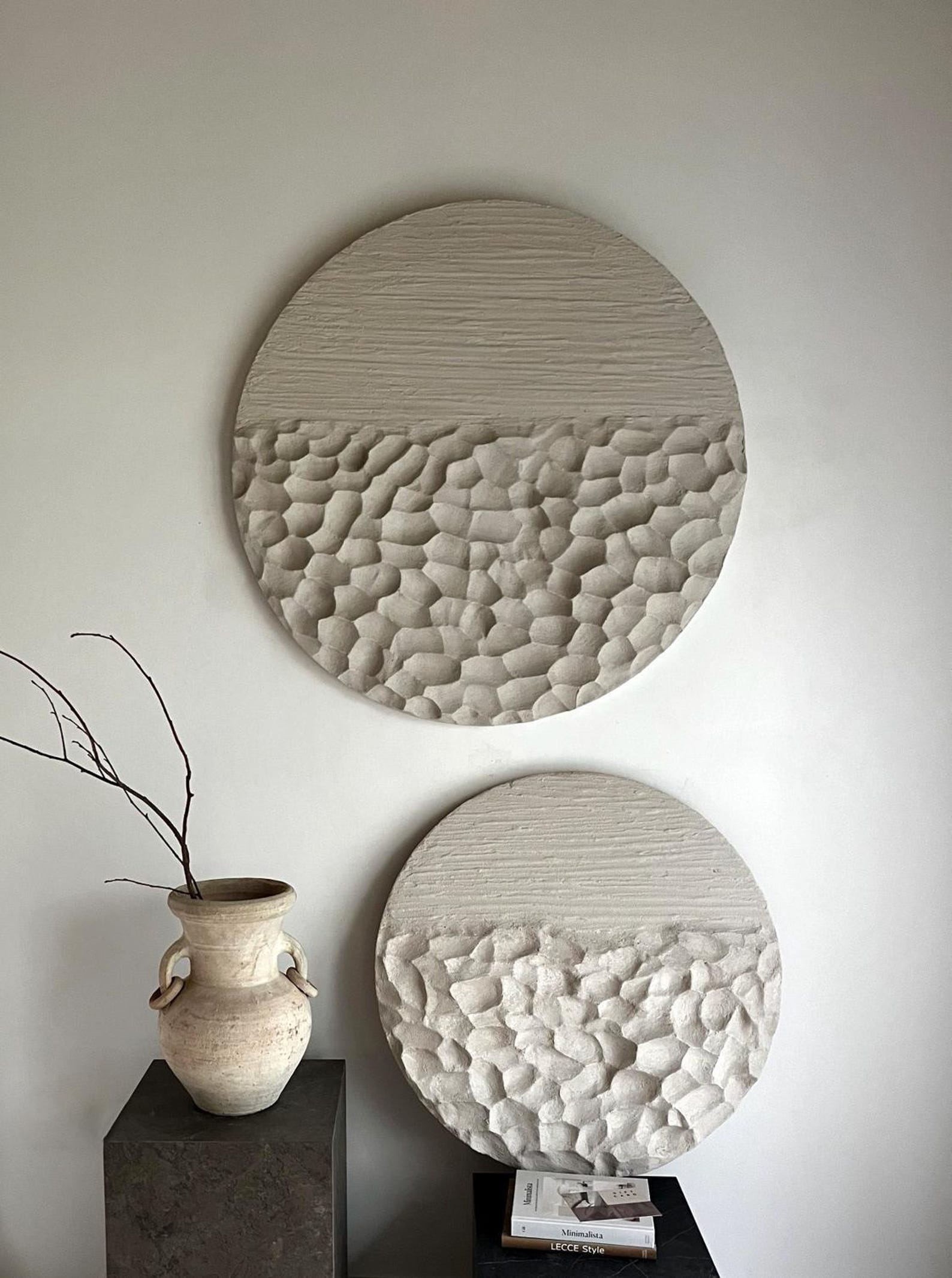 Abstract Handmade Circular Wall Art | Graphic Wall Piece | Relief Wall ...