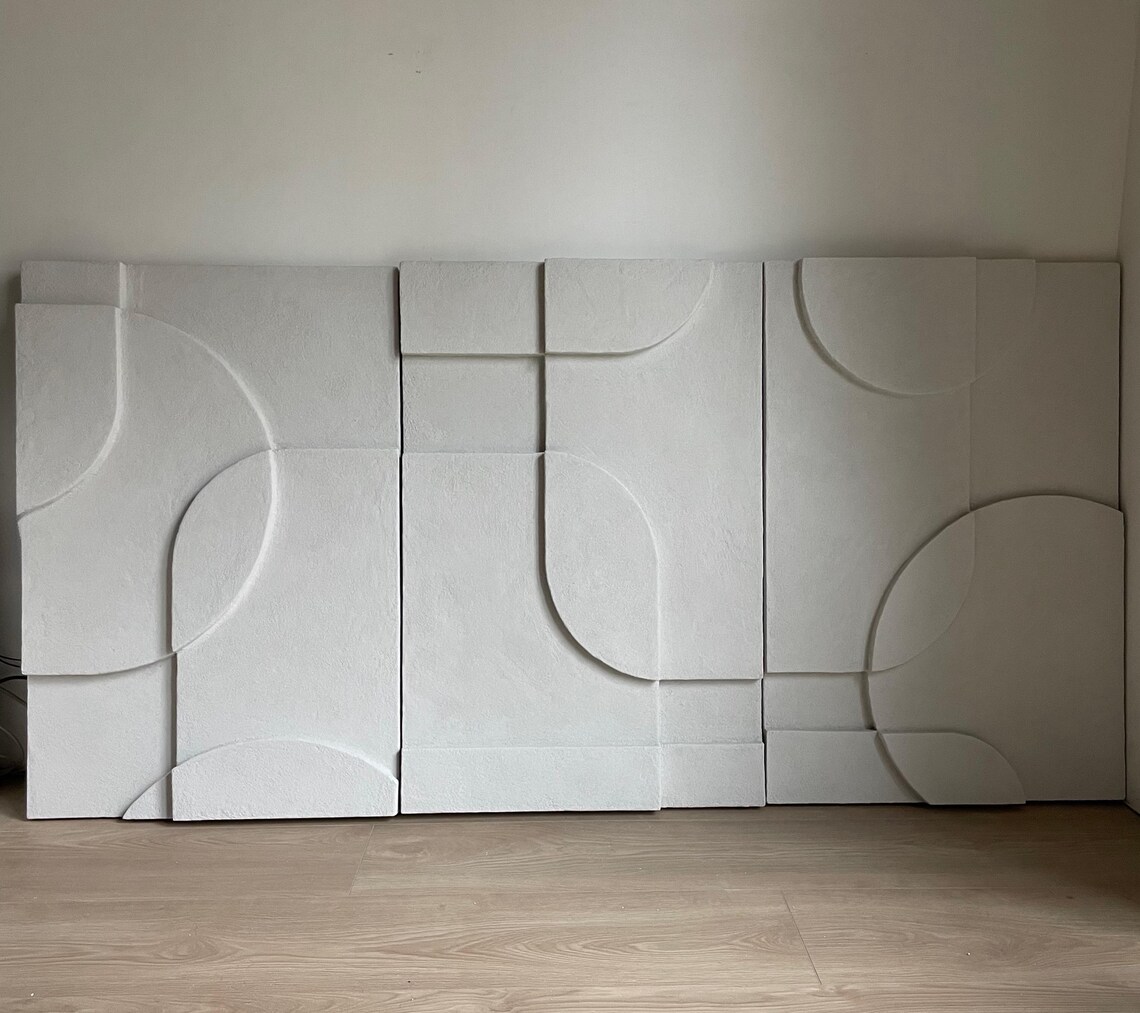 Triptych Handmade 3D Wall Art | Set of 3 | Unique Relief Wall Painting ...