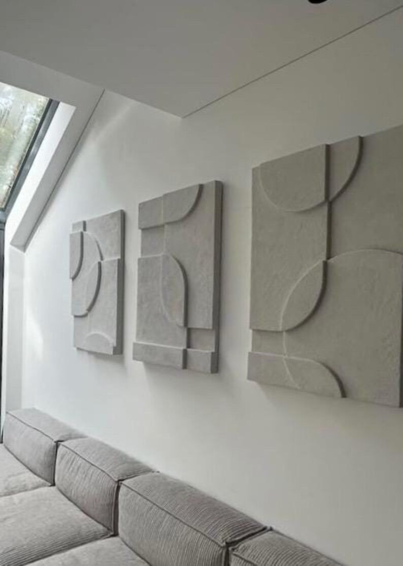 Triptych Handmade 3D Wall Art | Set of 3 | Unique Relief Wall Painting ...