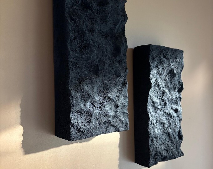 Diptych Wall Art (set of 2) | Custom Charcoal Relief Wall Painting ...