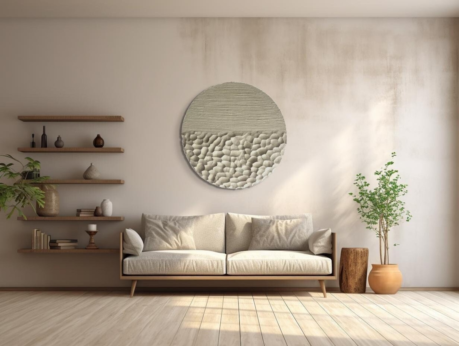 Abstract Handmade Circular Wall Art | Graphic Wall Piece | Relief Wall ...