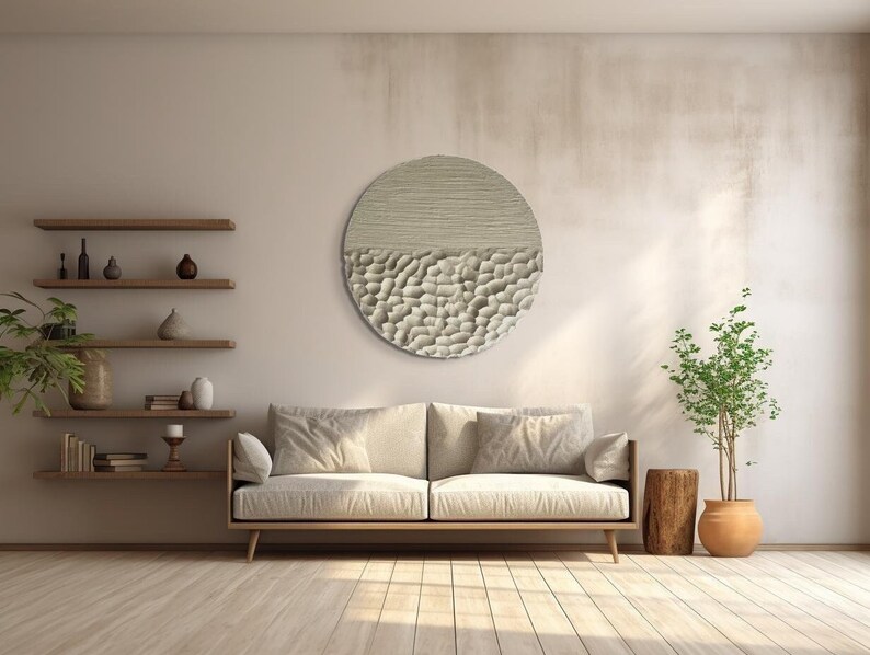 Abstract Handmade Circular Wall Art | Graphic Wall Piece | Relief Wall ...