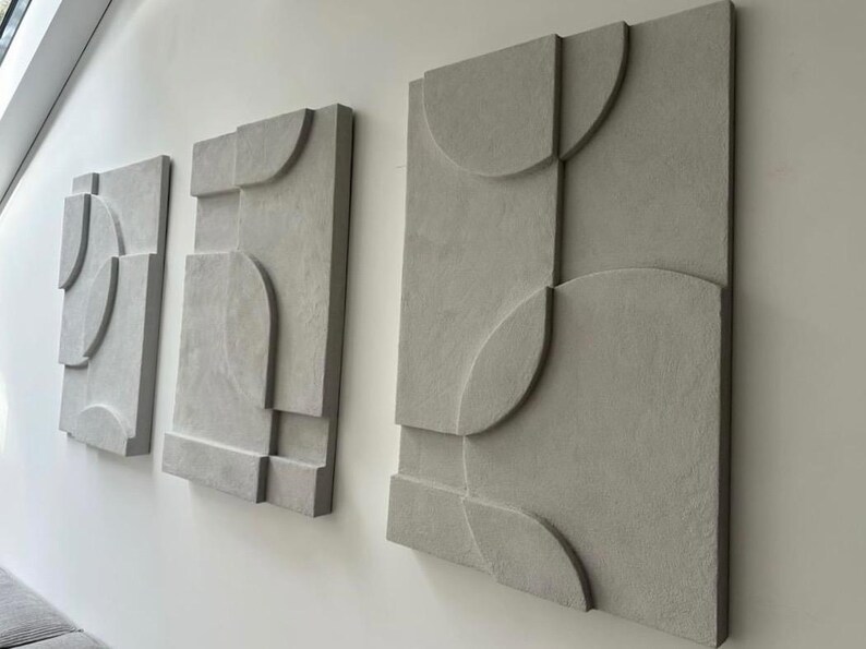 Triptych Handmade 3D Wall Art | Set of 3 | Unique Relief Wall Painting ...