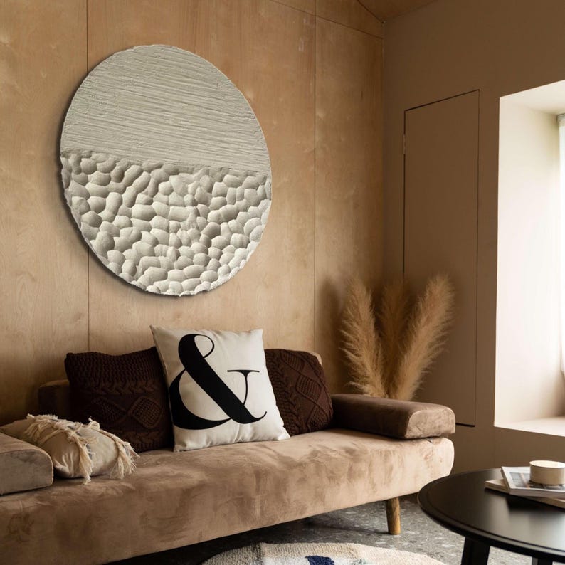 Abstract Handmade Circular Wall Art | Graphic Wall Piece | Relief Wall ...