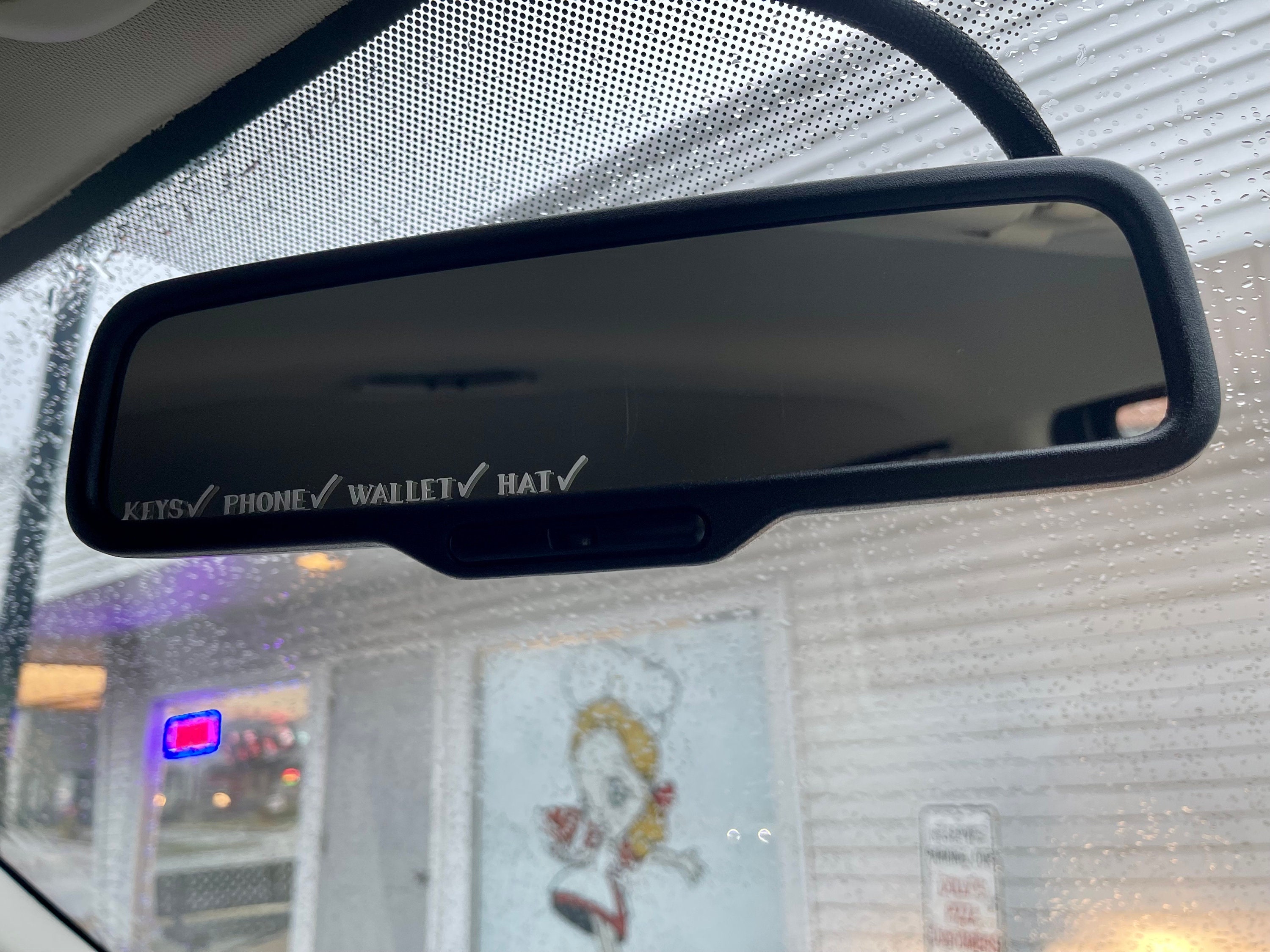 CUSTOM Rearview Mirror Checklist Car Mirror Decal - Etsy