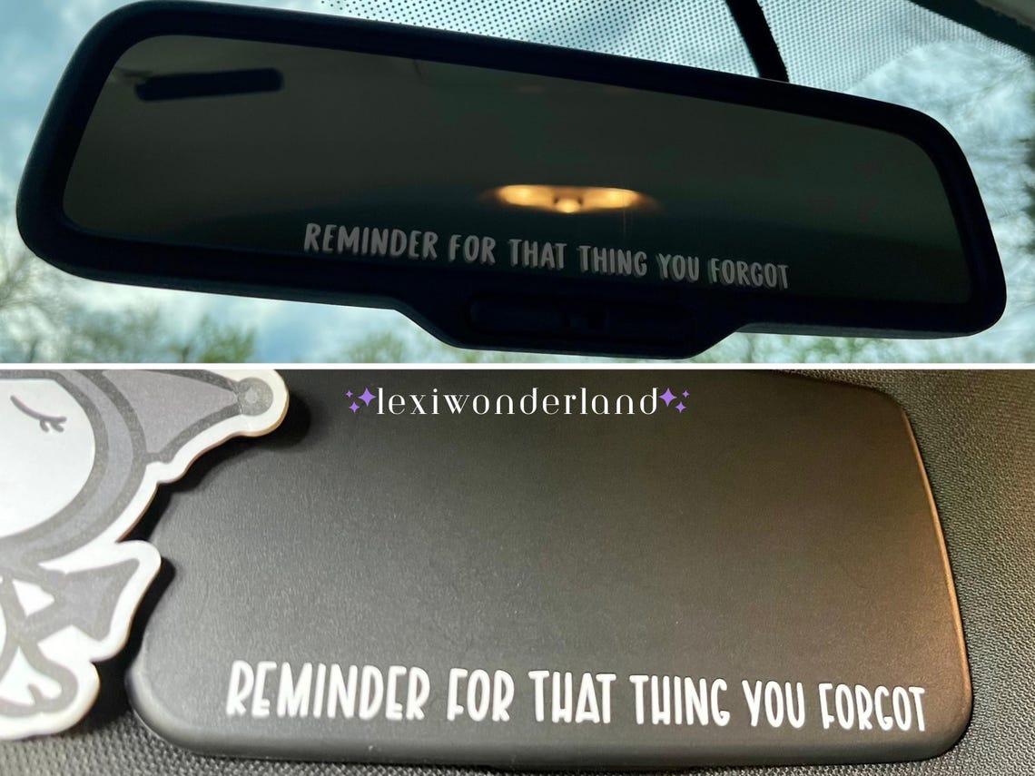 Self Reminder Sticker | Car Mirror Decal | Car Organizer Accessory - Etsy