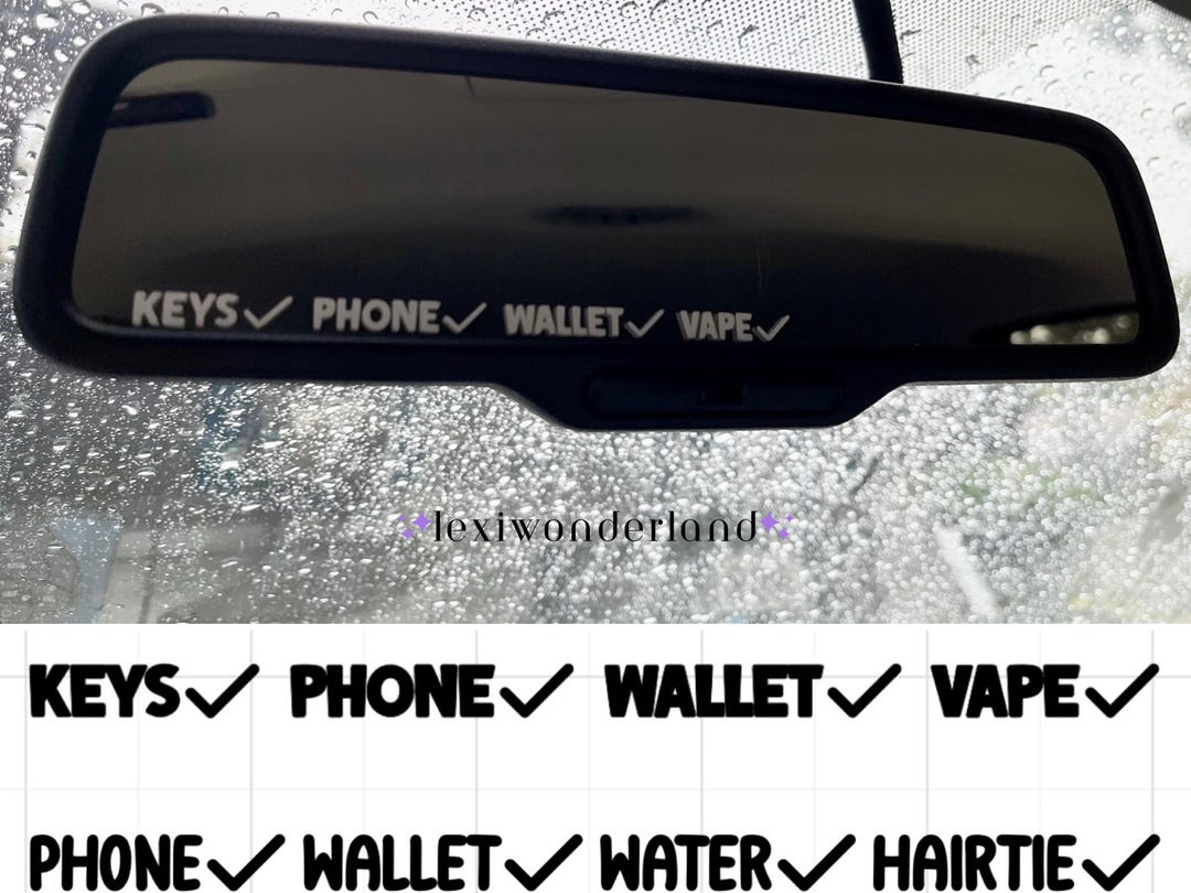 Custom Rearview Mirror Checklist | Car Mirror Decal | Girl Accessories ...