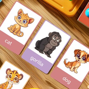 Flashcards: Cute Animals printable Flashcards PDF File - Etsy