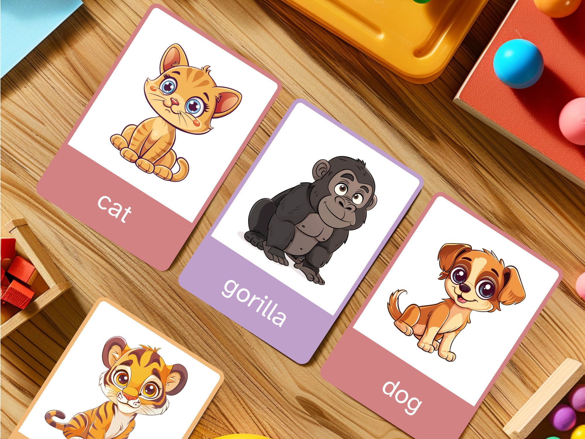 Flashcards: Cute Animals printable Flashcards PDF File - Etsy