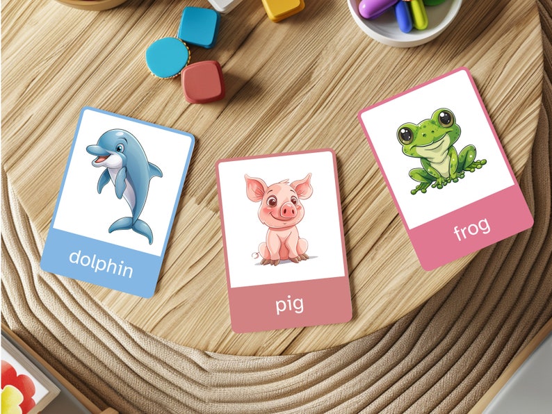 Flashcards: Cute Animals printable Flashcards PDF File - Etsy