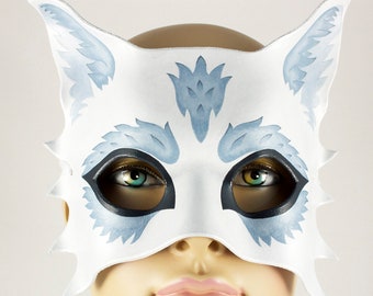 Black Rabbit Leather Mask Handmade Bunny Costume Masquerade Halloween ...