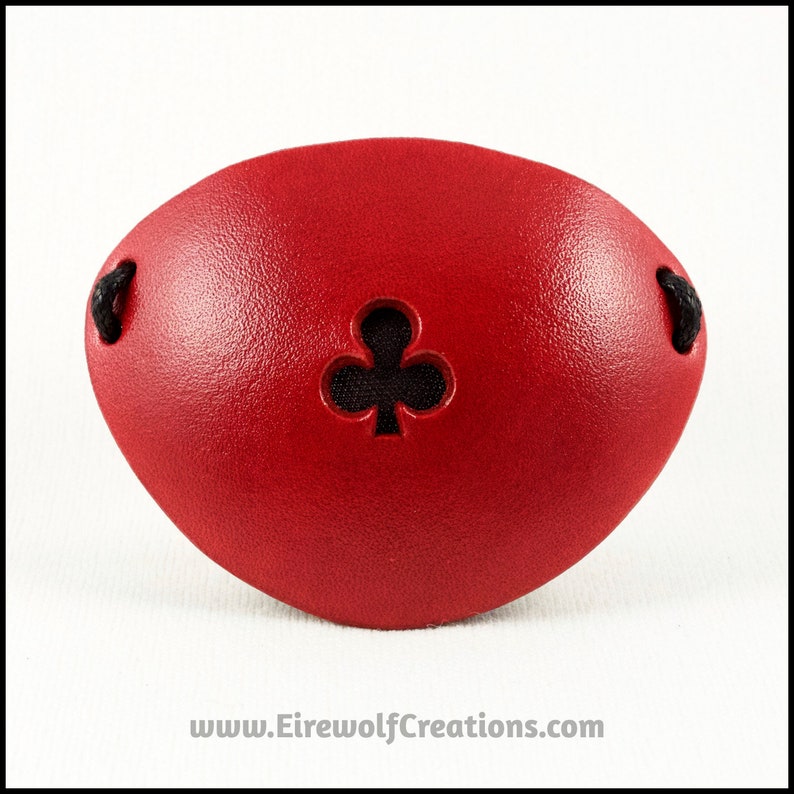 See-through Playing Card Eye Patches, Red Leather Heart, Diamond, Club ...