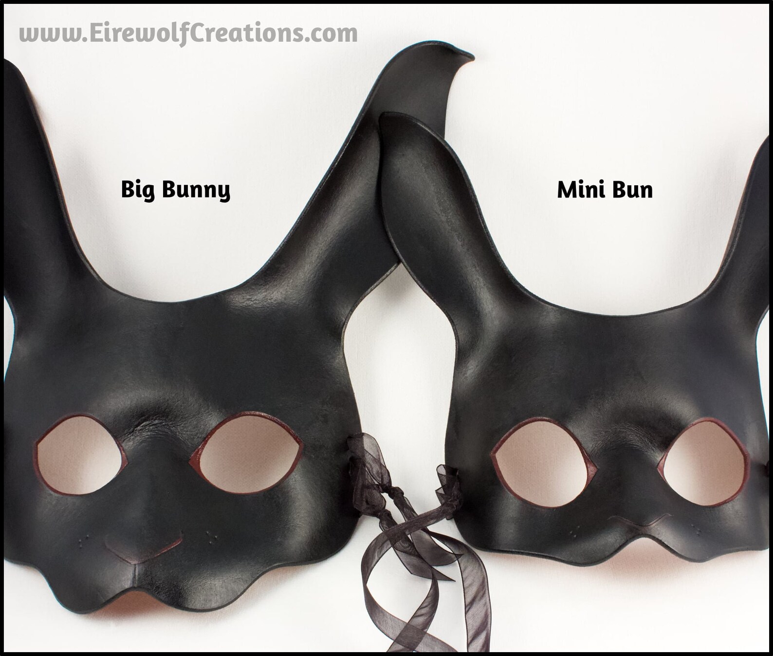 Black Rabbit Leather Mask Handmade Bunny Costume Masquerade - Etsy