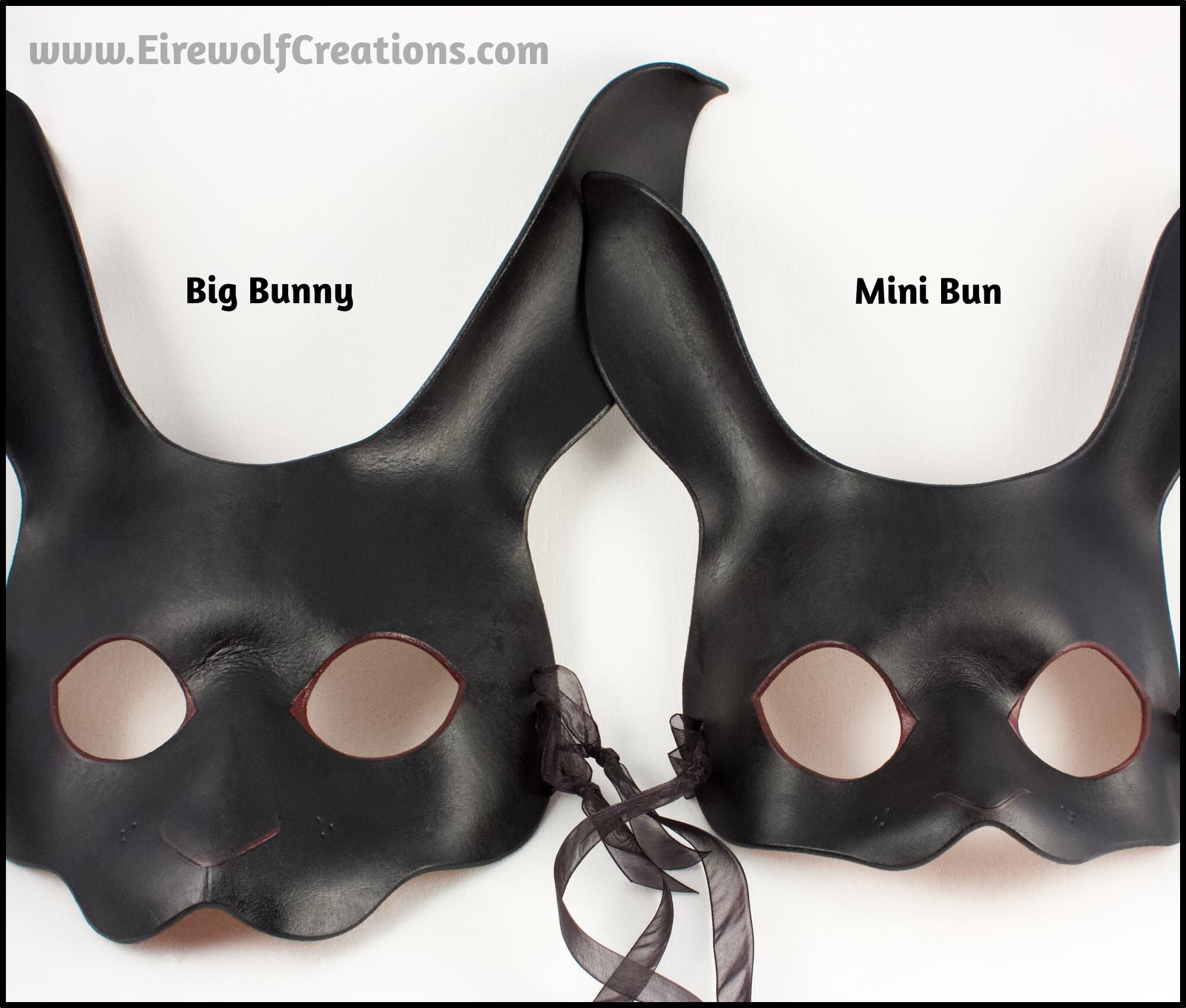 Black Rabbit Leather Mask Handmade Bunny Costume Masquerade - Etsy