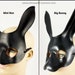 Black Rabbit Leather Mask Handmade Bunny Costume Masquerade - Etsy