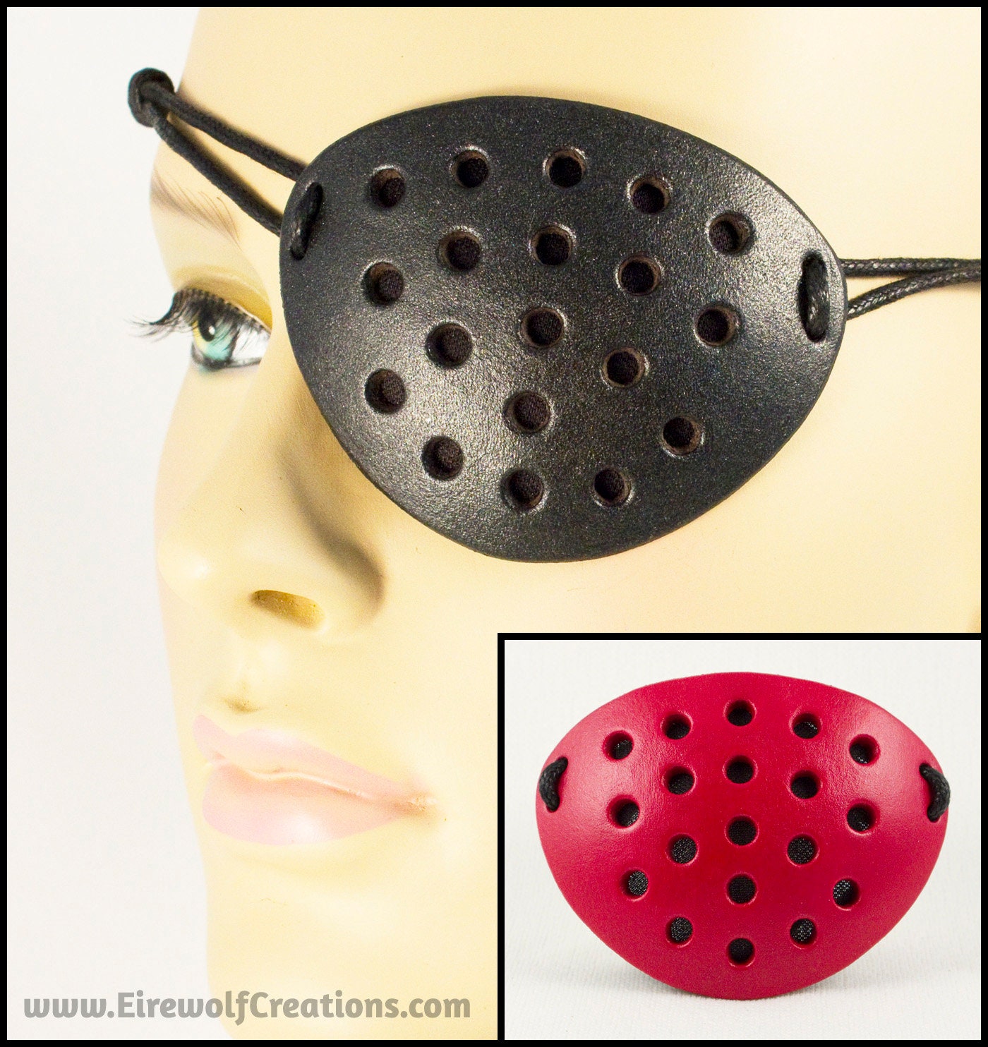 See-through Perforated Handmade Leather Eye Patch With an - Etsy