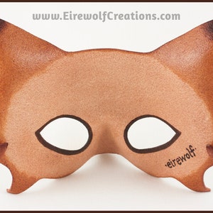 Brown Tabby Cat Handmade Leather Kitty Mask, Masquerade Costume Piece ...