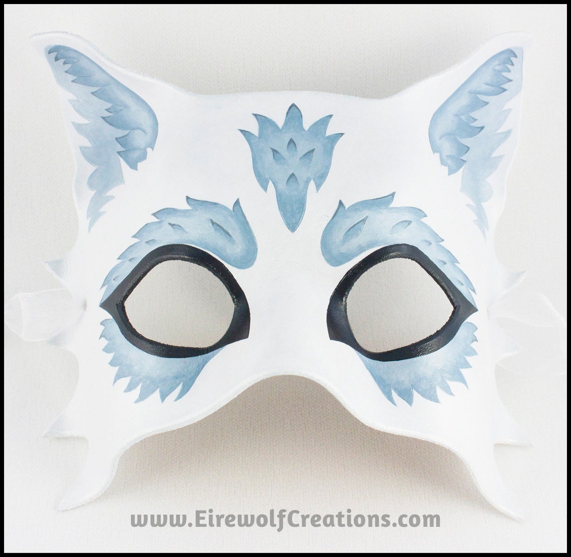 Silver Wolf Handmade Leather Half Mask Carnival Masquerade | Etsy