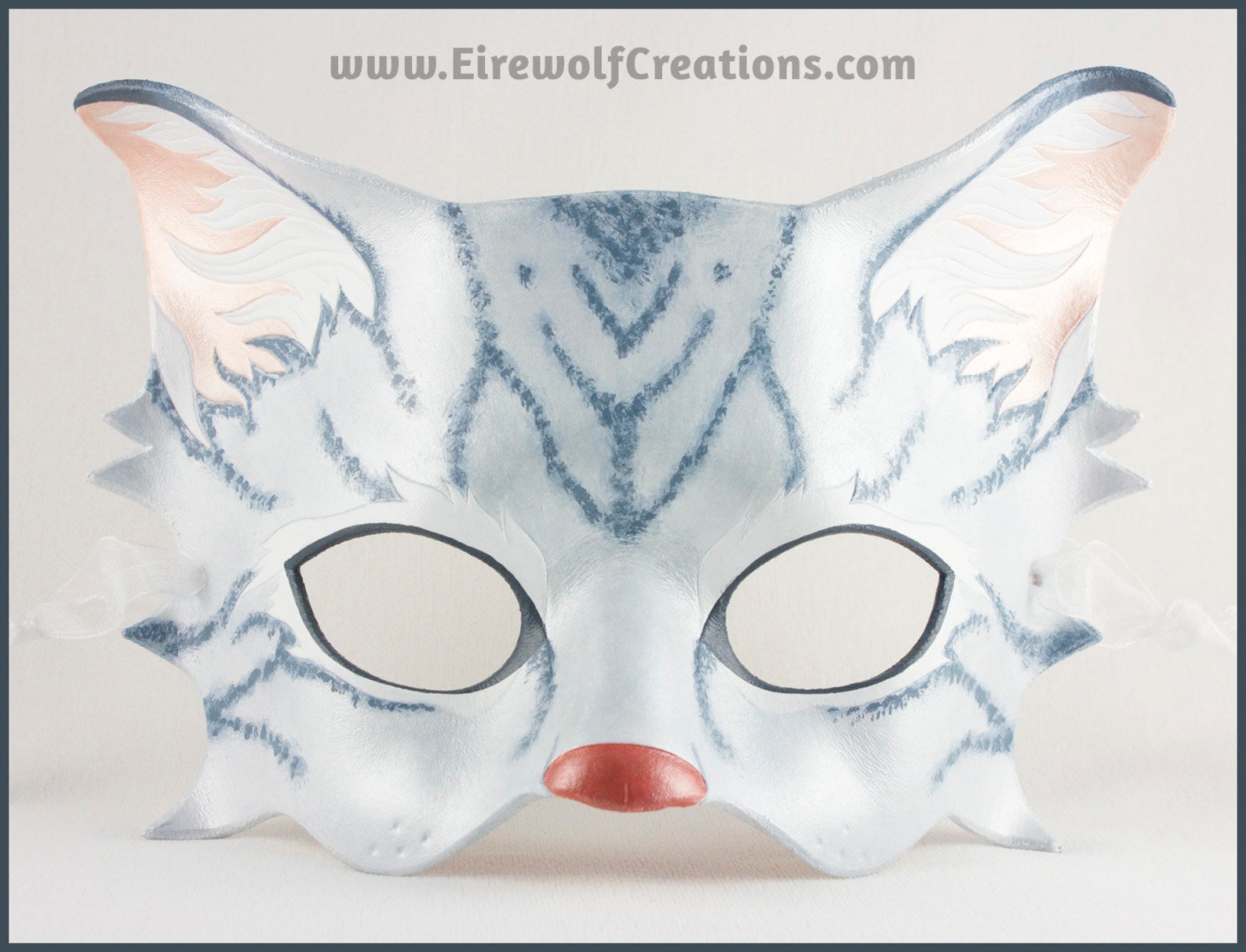 Tabby Cat Masquerade Mask Handmade Leather Gray Kitty Costume - Etsy Israel