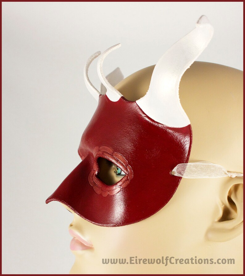 Red Dragon Leather Masquerade Mask Handmade Halloween Costume - Etsy