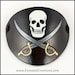Skull and Swords Pirate Eye Patch Jolly Roger Handmade Leather ...