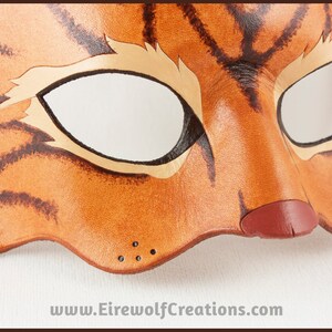 Brown Tabby Cat Handmade Leather Kitty Mask, Masquerade Costume Piece ...