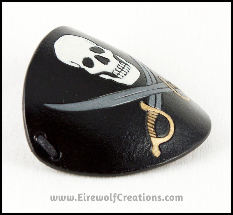 Skull and Swords Pirate Eye Patch Jolly Roger Handmade Leather ...