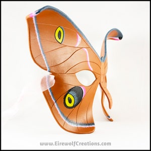 Handmade Leather Moth Mask, Masquerade Costume for Mardi Gras ...