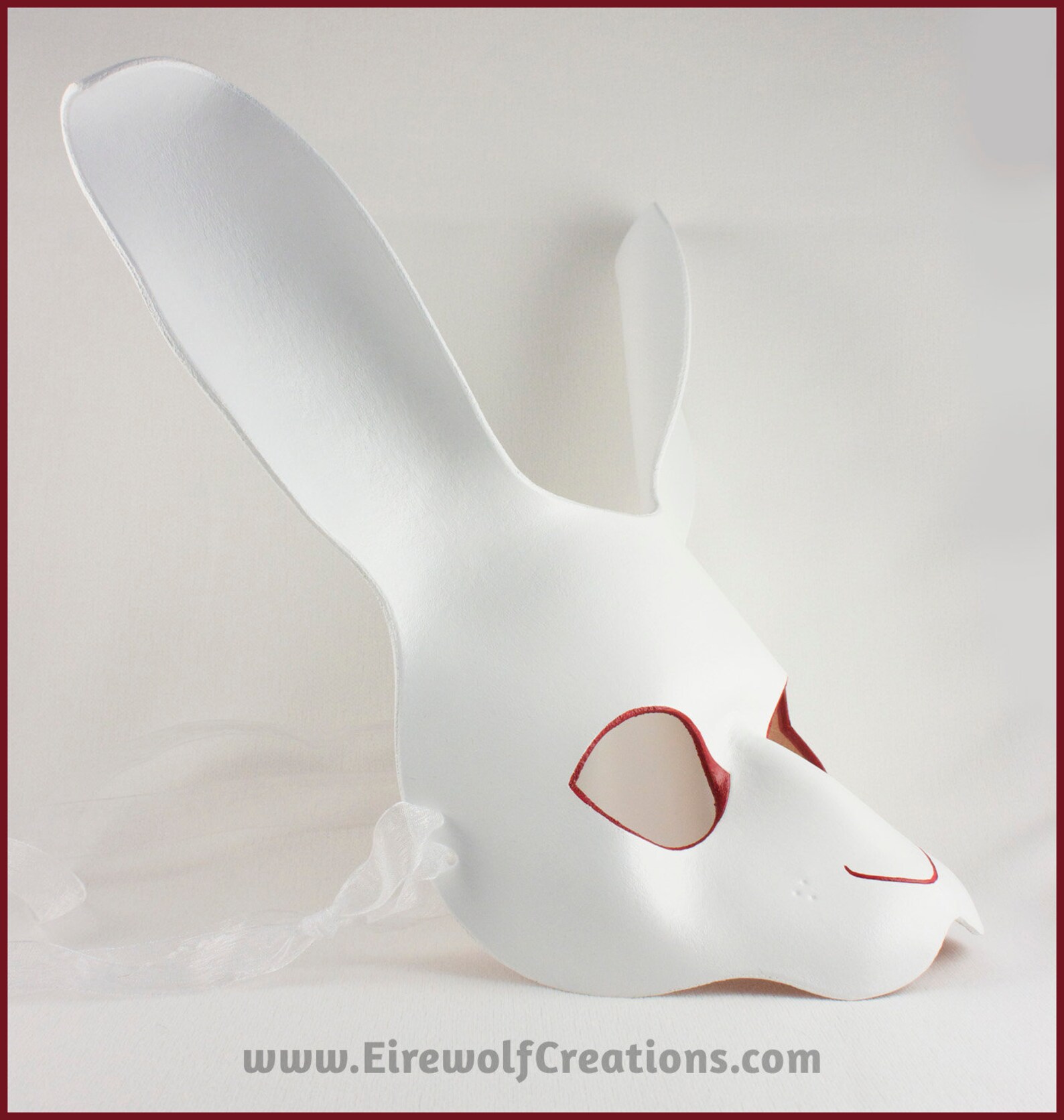 White Rabbit Leather Mask Handmade Bunny Alice in Wonderland - Etsy